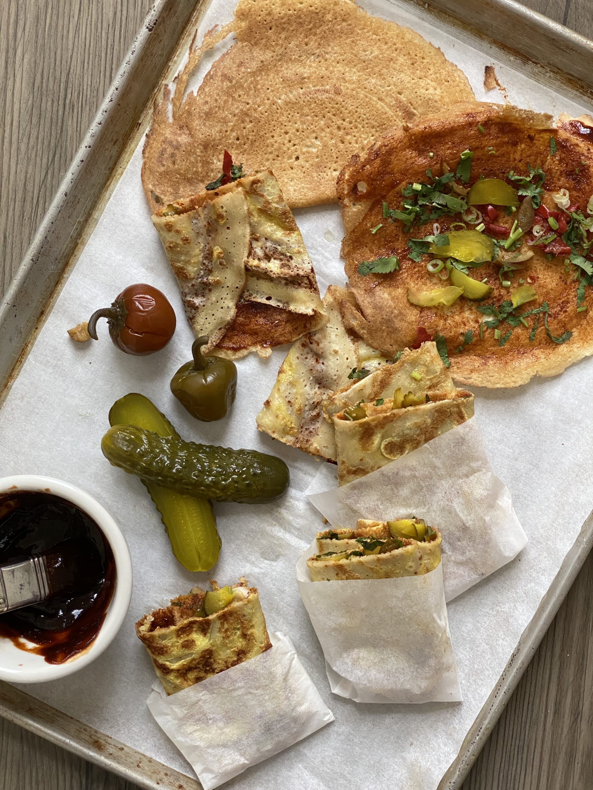 Pancakes – Jianbing with Spicy Hoisin and Pickles – Reggie Soang